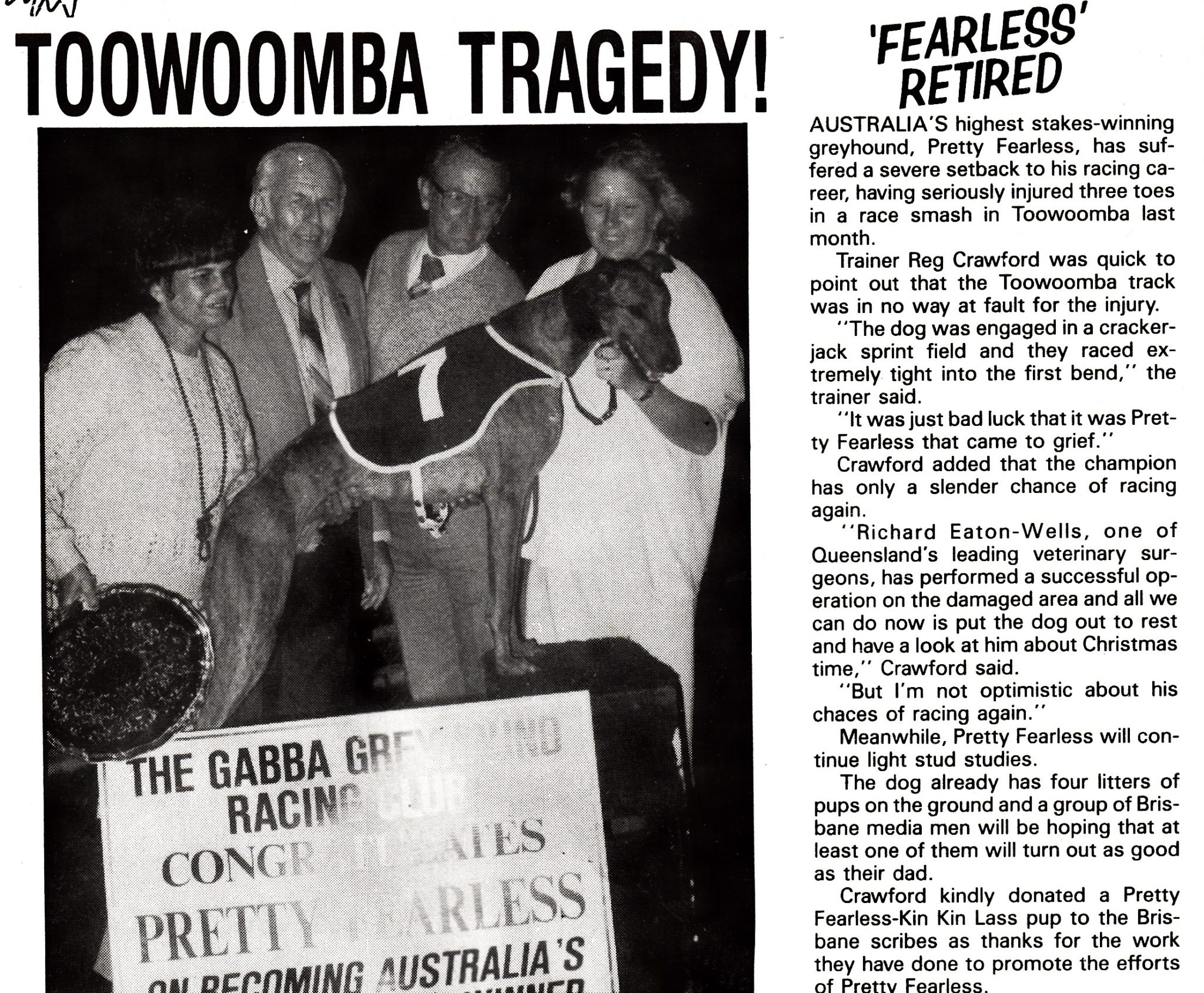 Pretty Fearless – History of Greyhound Racing in Australia