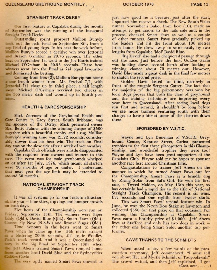 National Straight Track Championship 1978 held at Capalaba